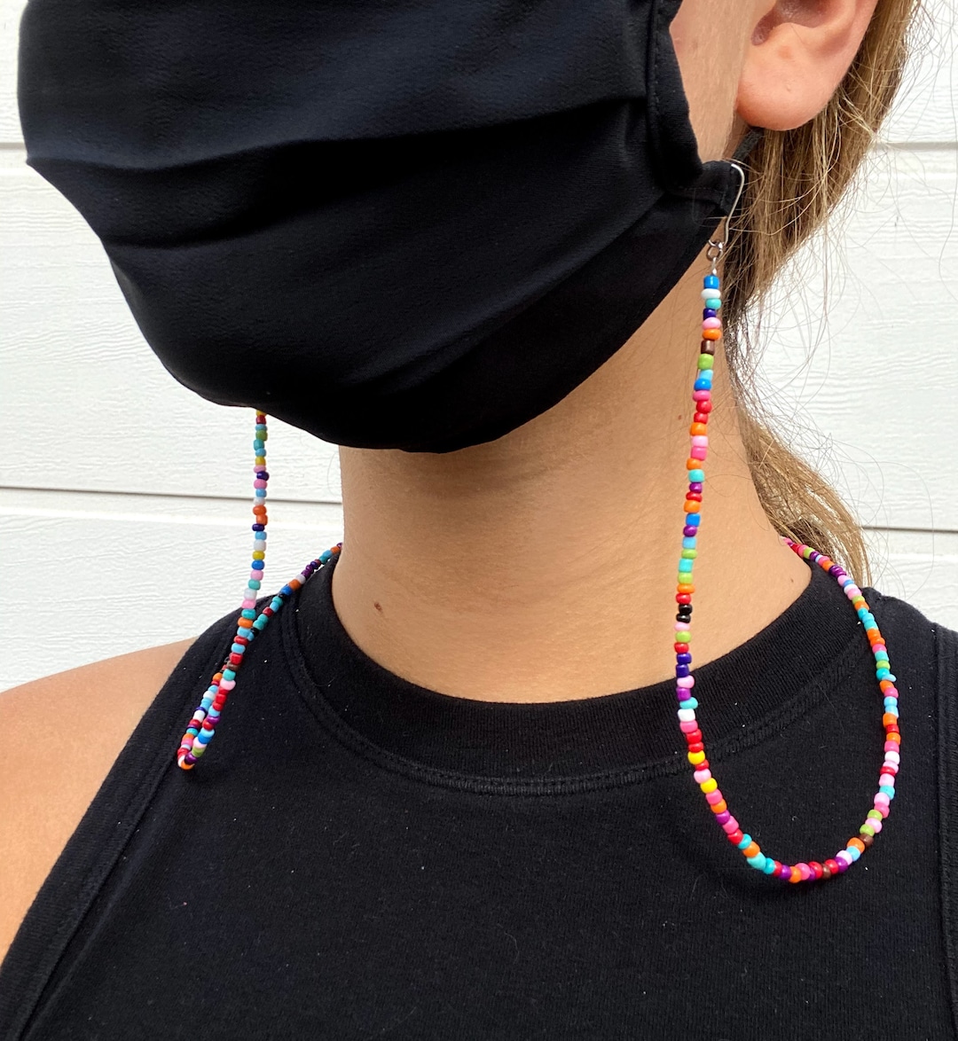 Face Mask Chain, Rainbow Lanyard, Multicolor Facemask Chain, Colorful ...