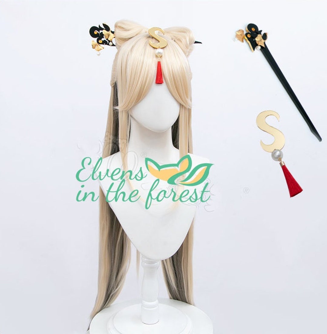 Genshin Impact Ningguang Wig Genshin Yellow Long Hair COSPLAY Wig ...