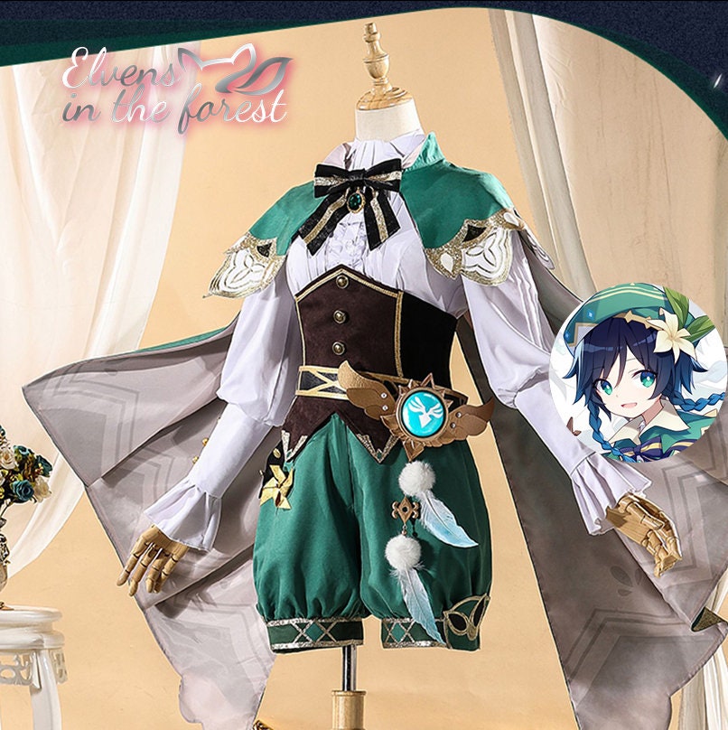 Genshin Impact Venti COSPLAY Costume-keli Buff Wig-anime Girl - Etsy