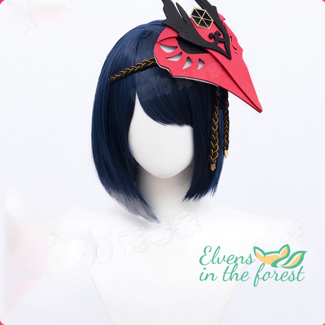 Genshin Impact Kujo Sara Wig Genshin-purple Short Hair Short Hair ...