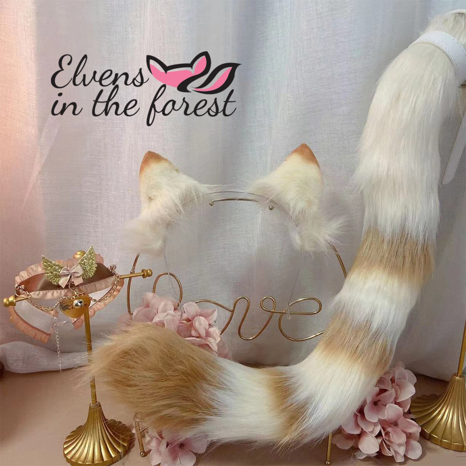 Orange Cat Tail Cat Ears and Collar-cosplay-butt Plug-handmade - Etsy