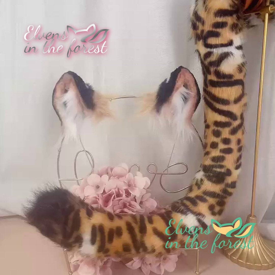 Serval Cat's Tail Serval Cat's Earcollar-leopard Cat's Ear Tail-cosplay ...