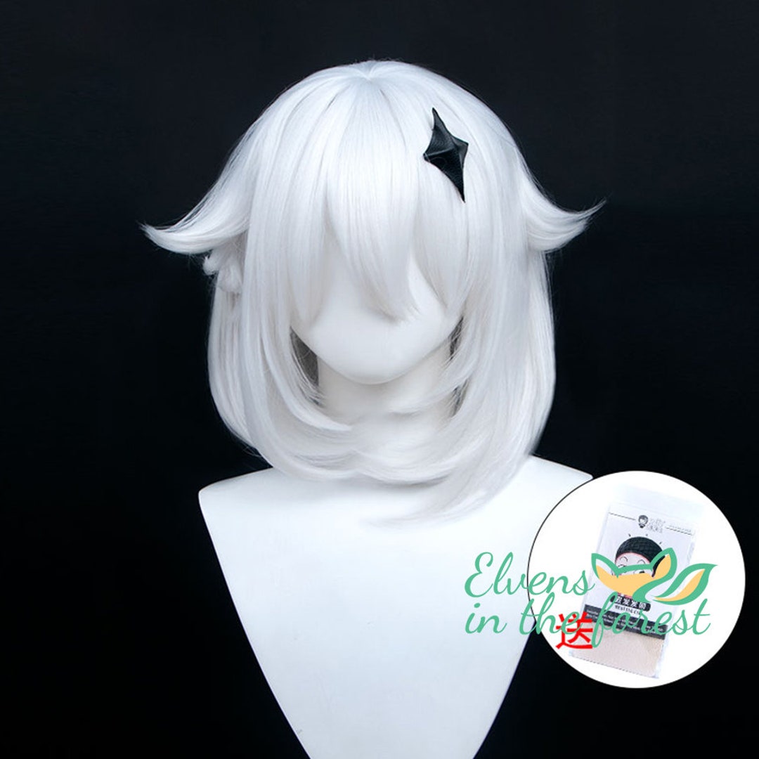 Genshin Impact Paimon Wig Genshin Silver Short Hair-cosplay Wig ...