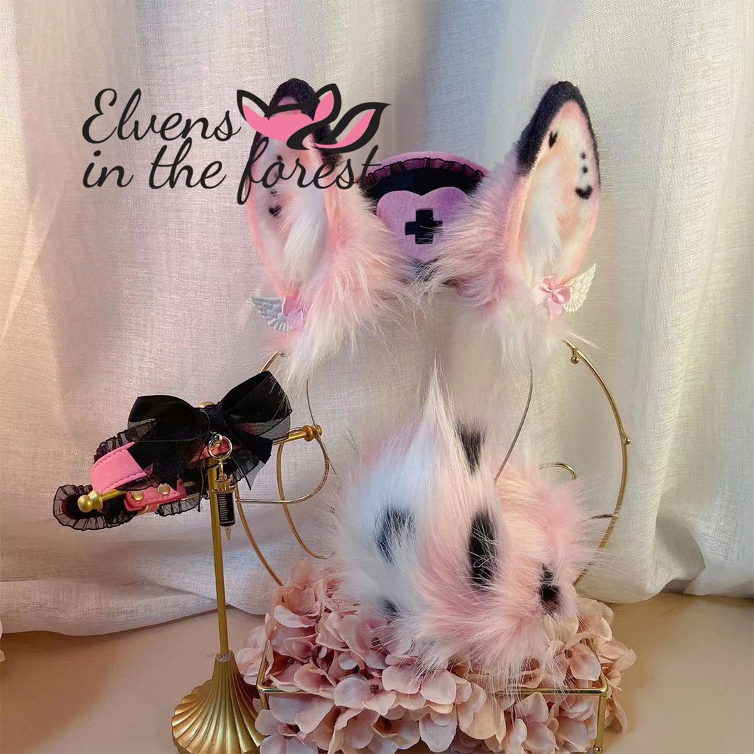 Nurse Rabbit Tail Nurse Ears and Collars COSPLAY Butt Plug Handmade ...