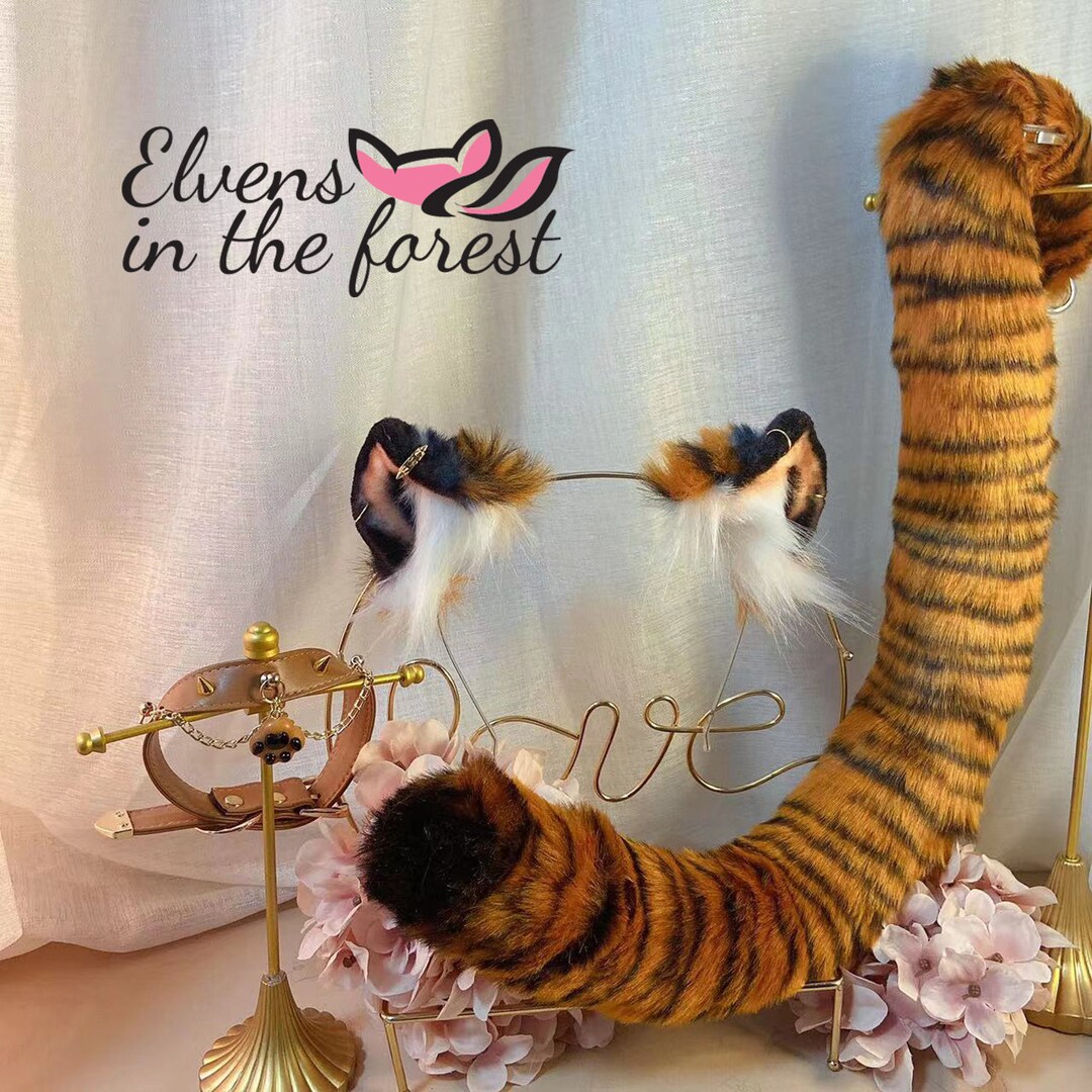 Tiger Tail Siberian Tiger Ears and Collars COSPLAY Butt - Etsy