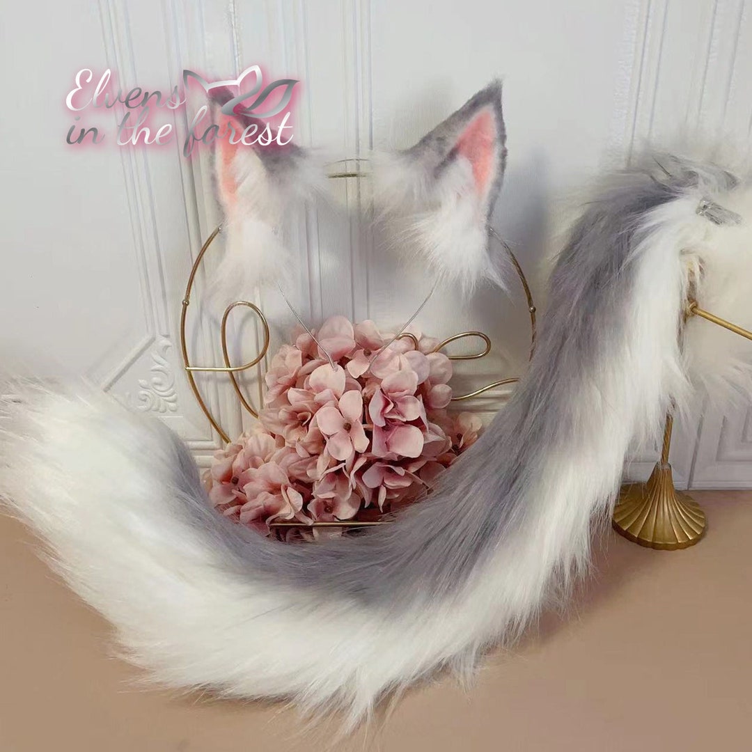 Grey Ragdoll's Ears and Cat Tail COSPLAY Butt Plugs Handmade Animal ...