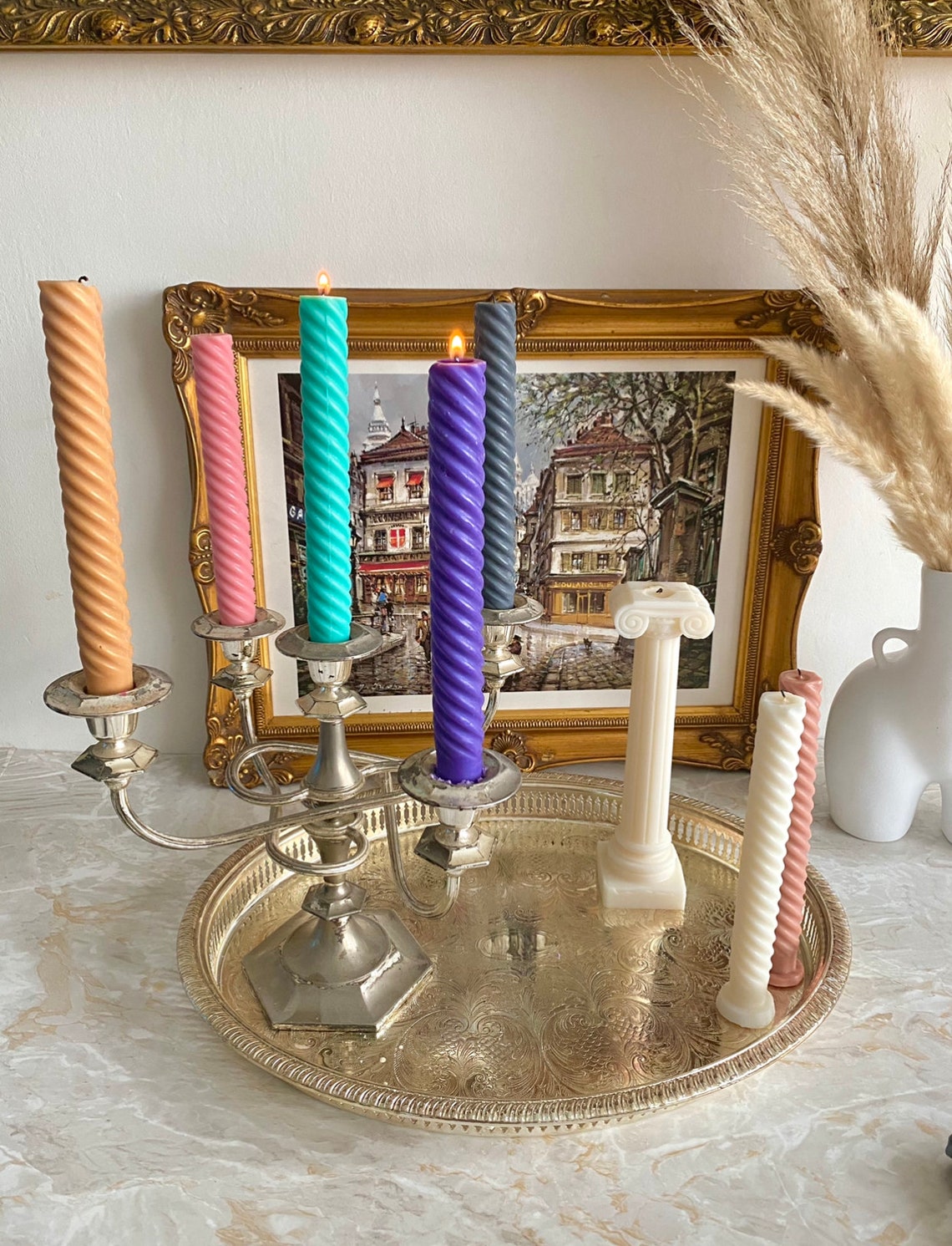 Twisted Solomonic Column Candles Pack of 2 Spiral Candles | Etsy