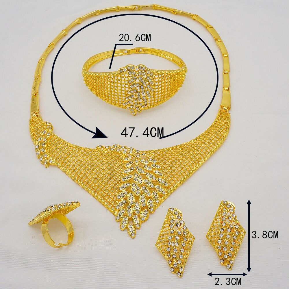 Nigeria Dubai 24K Gold Jewelry Sets African Bridal Wedding | Etsy