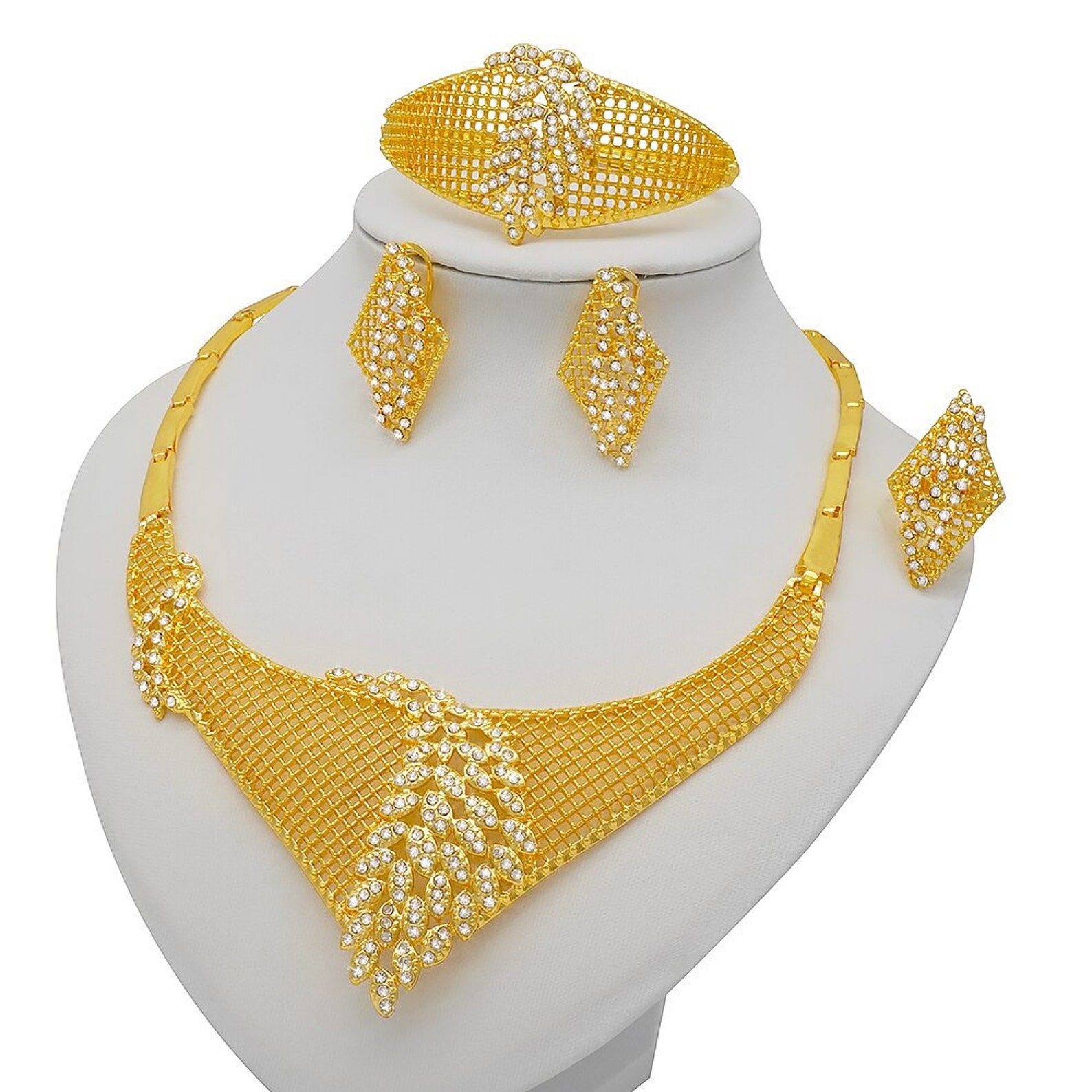 Nigeria Dubai 24K Gold Jewelry Sets African Bridal Wedding Etsy nigeria-dubai-24k-gold-jewelry-sets-african-bridal-wedding-etsy