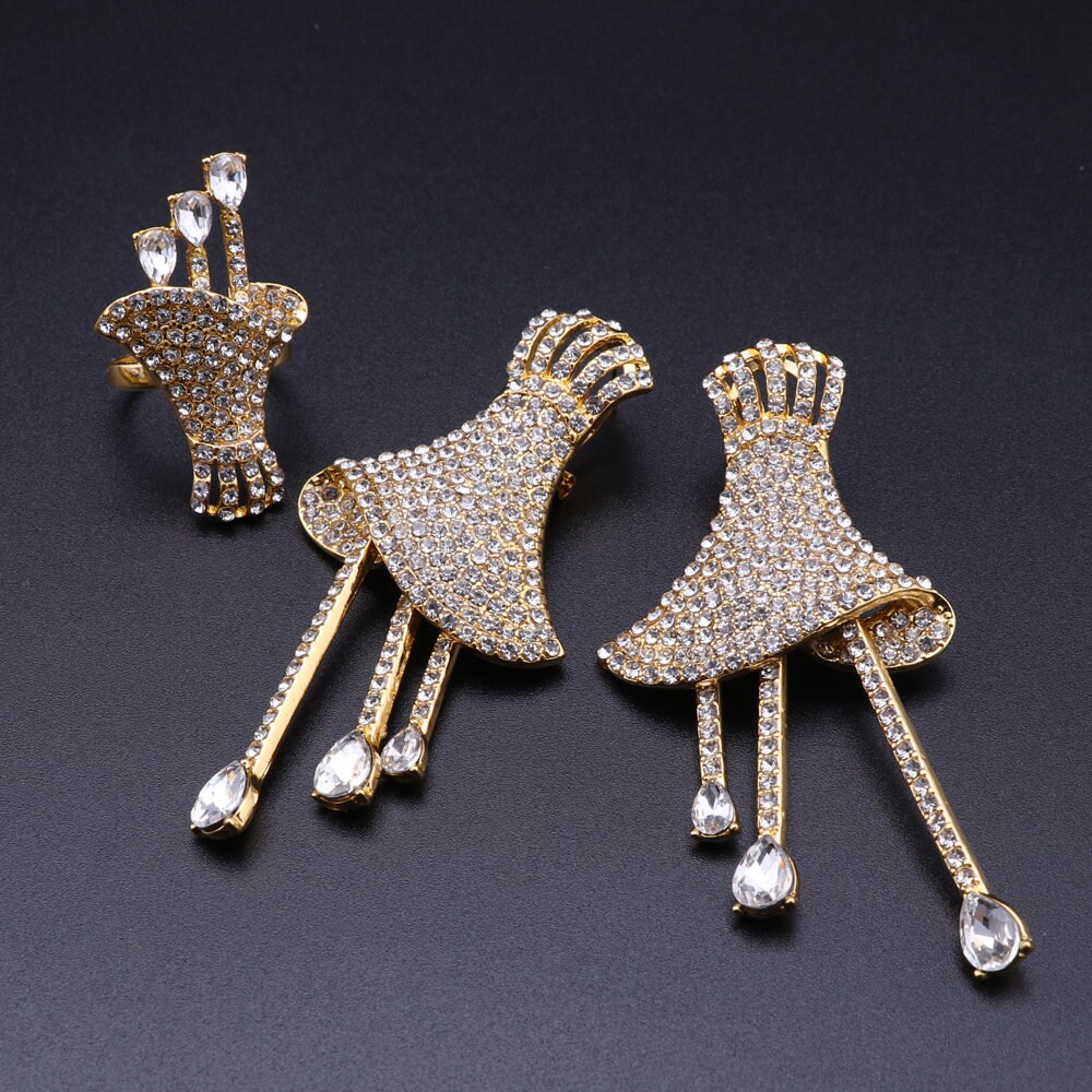 Nigerian Wedding Bridal African Gold Color Jewelry Set Dubai - Etsy