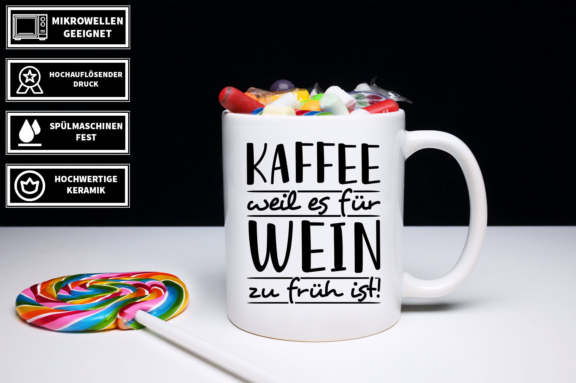 Tasse mit Spruch Kaffee weil es für Wein zu früh | Etsy Tasse mit Spruch Kaffee weil es für Wein zu früh | Etsy