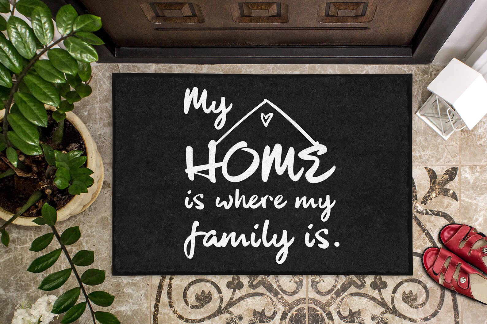 Doormat With Saying my Home is Where My Family - Etsy