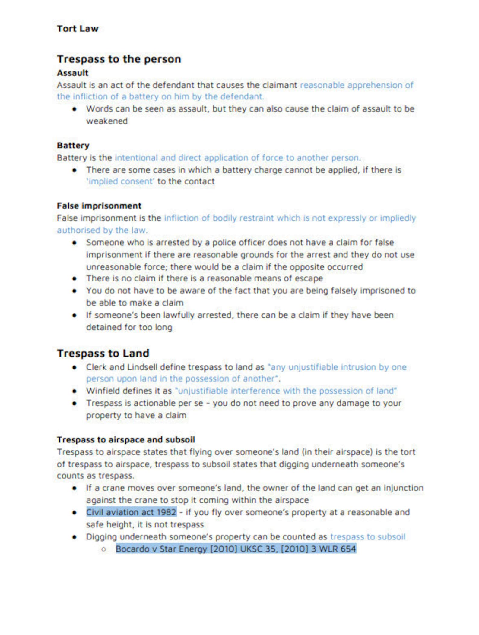 Tort Law (LLB Law) Complete Lecture Notes - Etsy