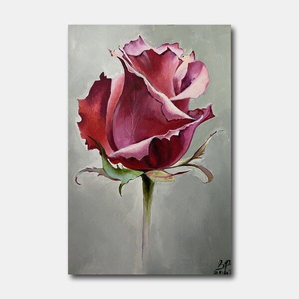 Red Rose Painting - Etsy