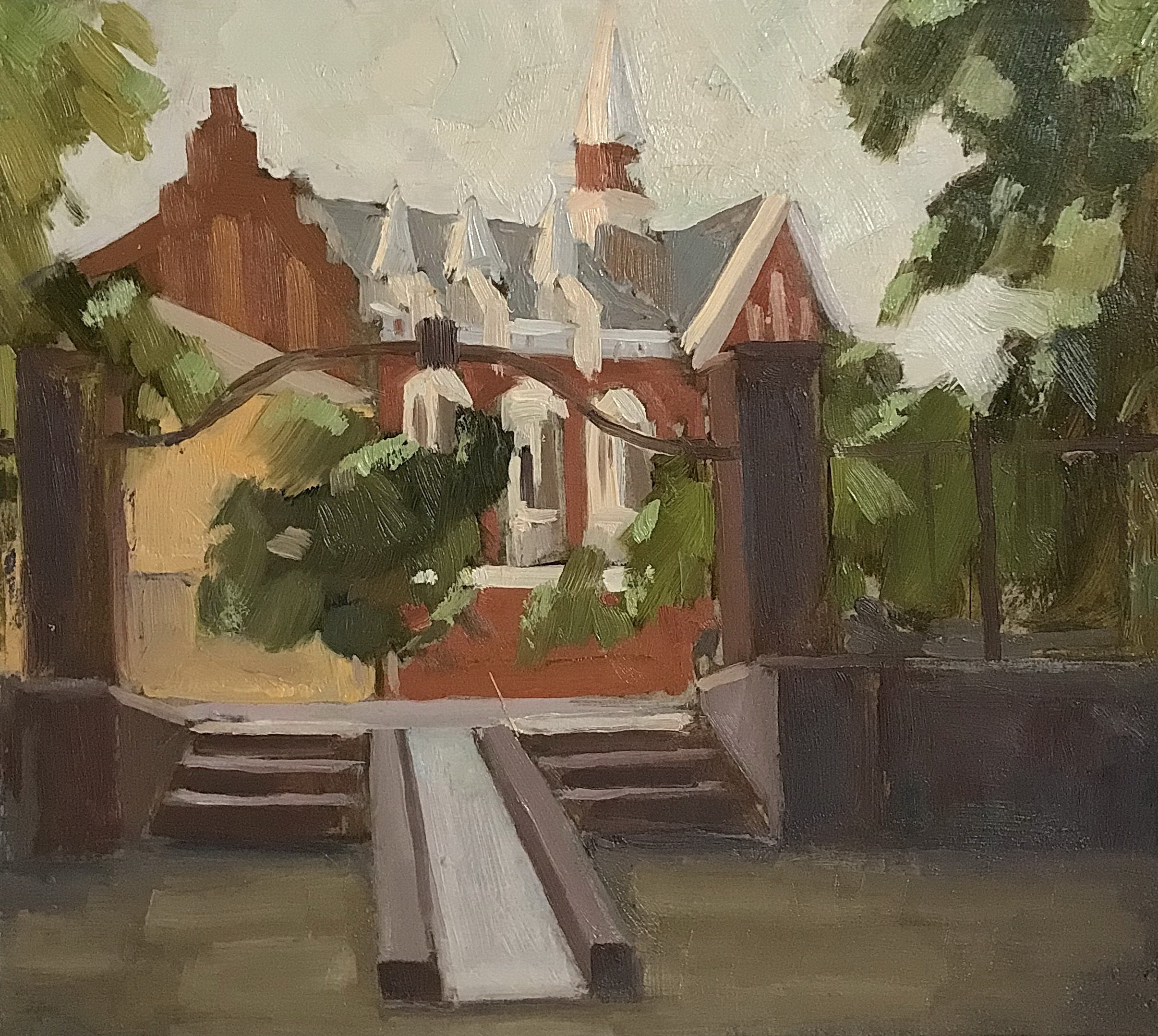 Vintage Castle Original Oil Painting Architecture Wall Art - Etsy