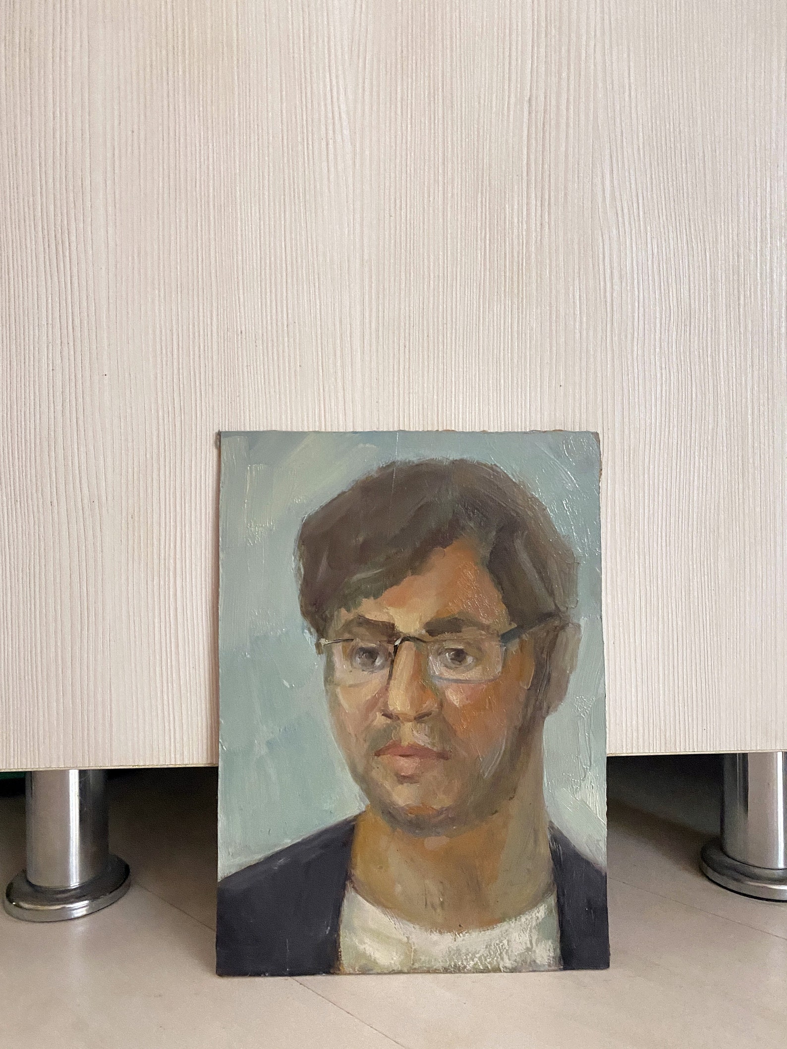 Male Portrait Vintage Original Oil Painting Guy Wall Art Man With ...