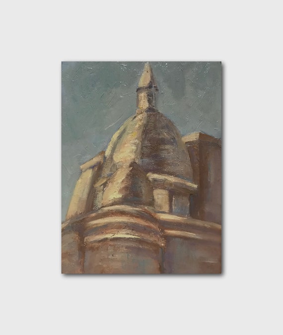 Vintage Original Oil Painting Temple Wall Art Spiritual - Etsy