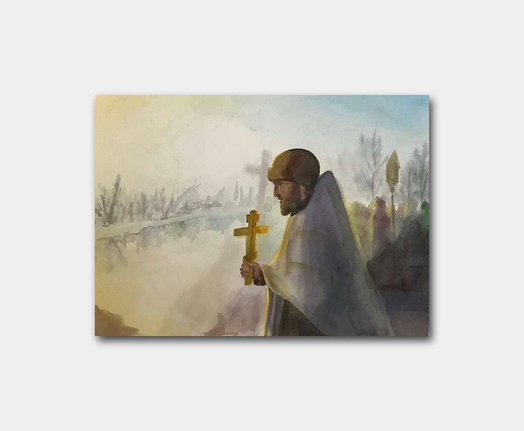 Vintage Origins Painting Priest Wall Art Spiritual Religious People ...