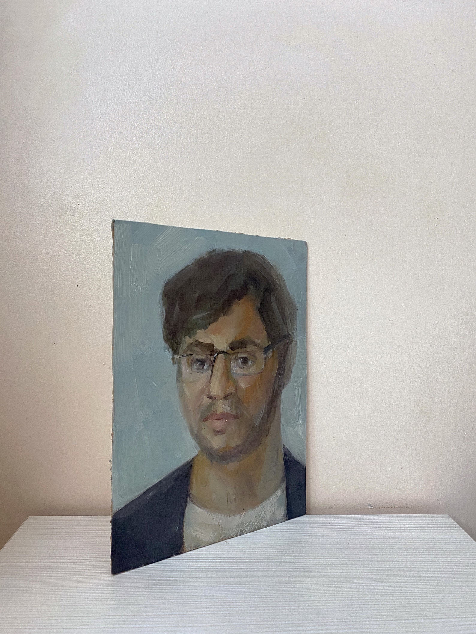 Male Portrait Vintage Original Oil Painting Guy Wall Art Man With ...