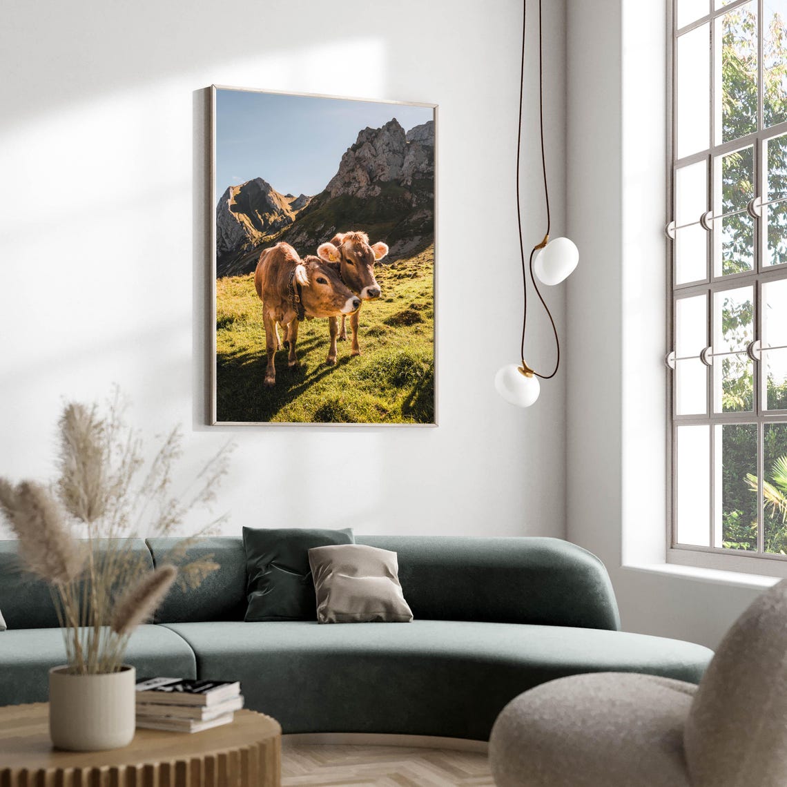 Alpine Cow Print – Swiss Alps Animal Wall Art - Etsy