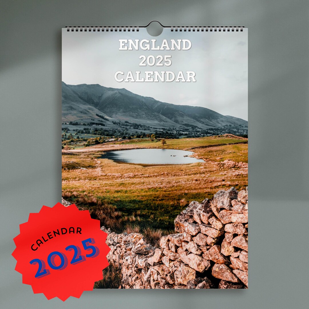 2025 England Calendar | Landscape Photography | A3 Wall Planner | A4 ...