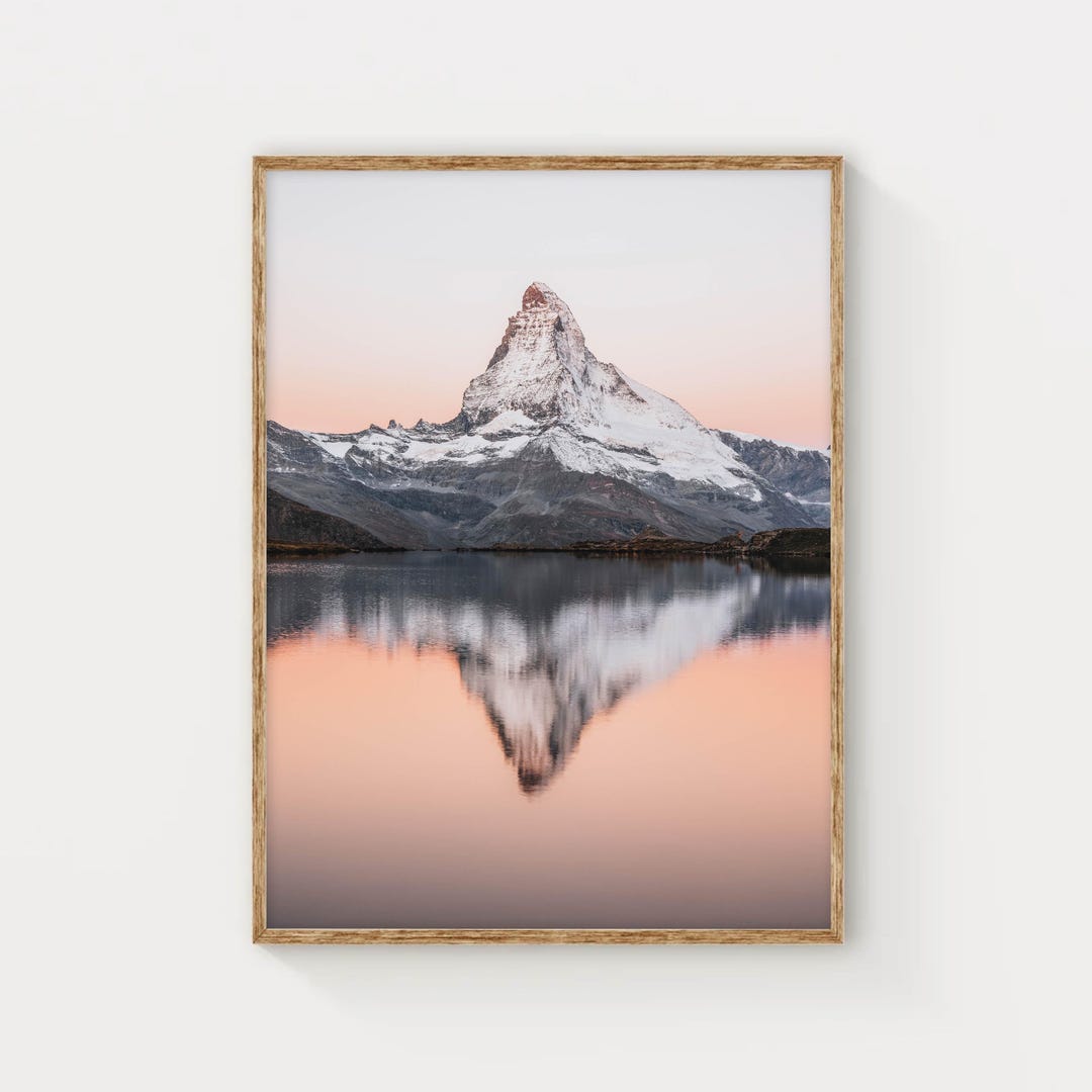 Matterhorn Lake Reflection Print, Zermatt Photography, Swiss Alps Wall ...