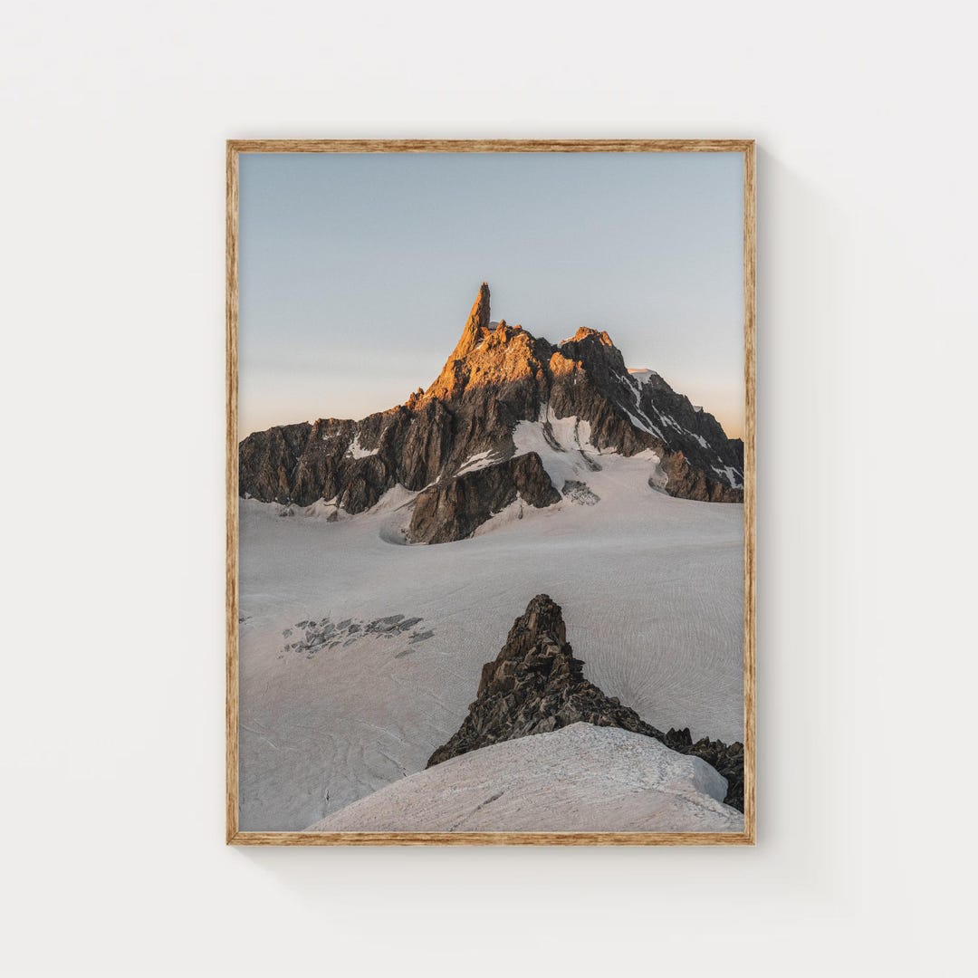 Dent Du Géant Wall Art Print Golden Alpine Sunset, Chamonix Mountain ...