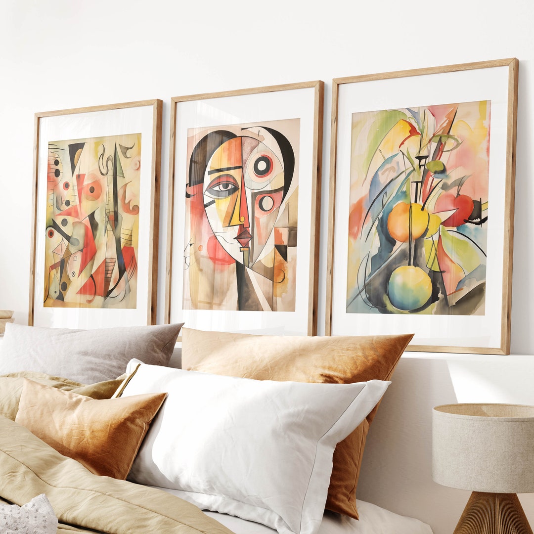 Set of 3 Abstract Wall Art Prints Unframed Watercolour Italian Abstract ...