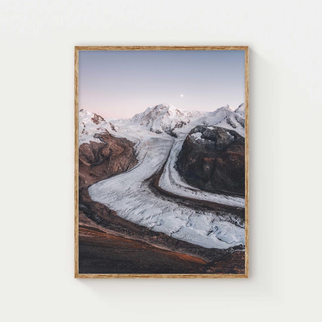 Gorner Glacier Switzerland Photography Print, Alpine Mountain Landscape ...