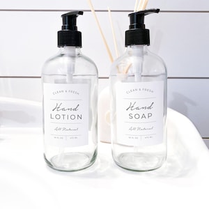 16oz. Glass Soap and Hand Lotion Set | Hand Lotion Dispenser ...