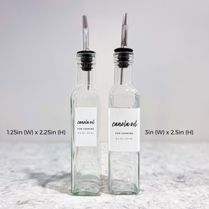 8.5oz. Glass Olive Oil Bottle • Cursive Font • Vinegar & Oil Bottle ...