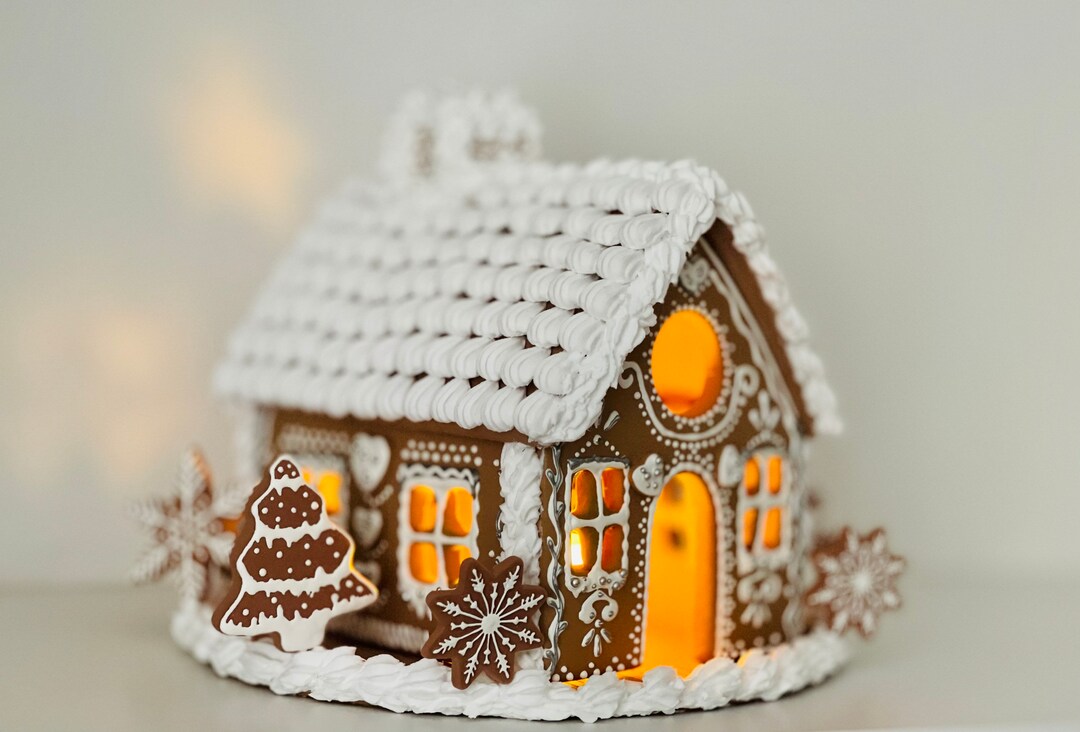 Handmade Clay Gingerbread Tea Light House, Holiday Décor, Christmas ...