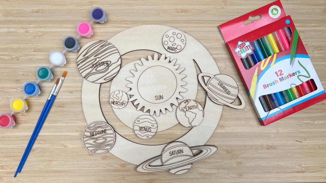 Solar System Craft Kit – Wooden DIY Painting Kit for Kids & Adults - Etsy