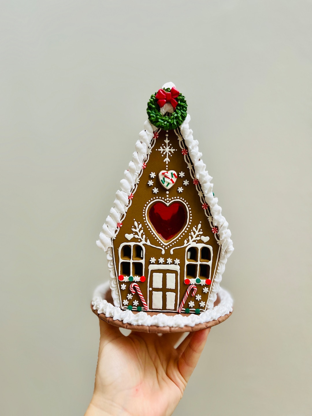 Lit Gingerbread House,holiday Decor,christmas Ornaments - Etsy