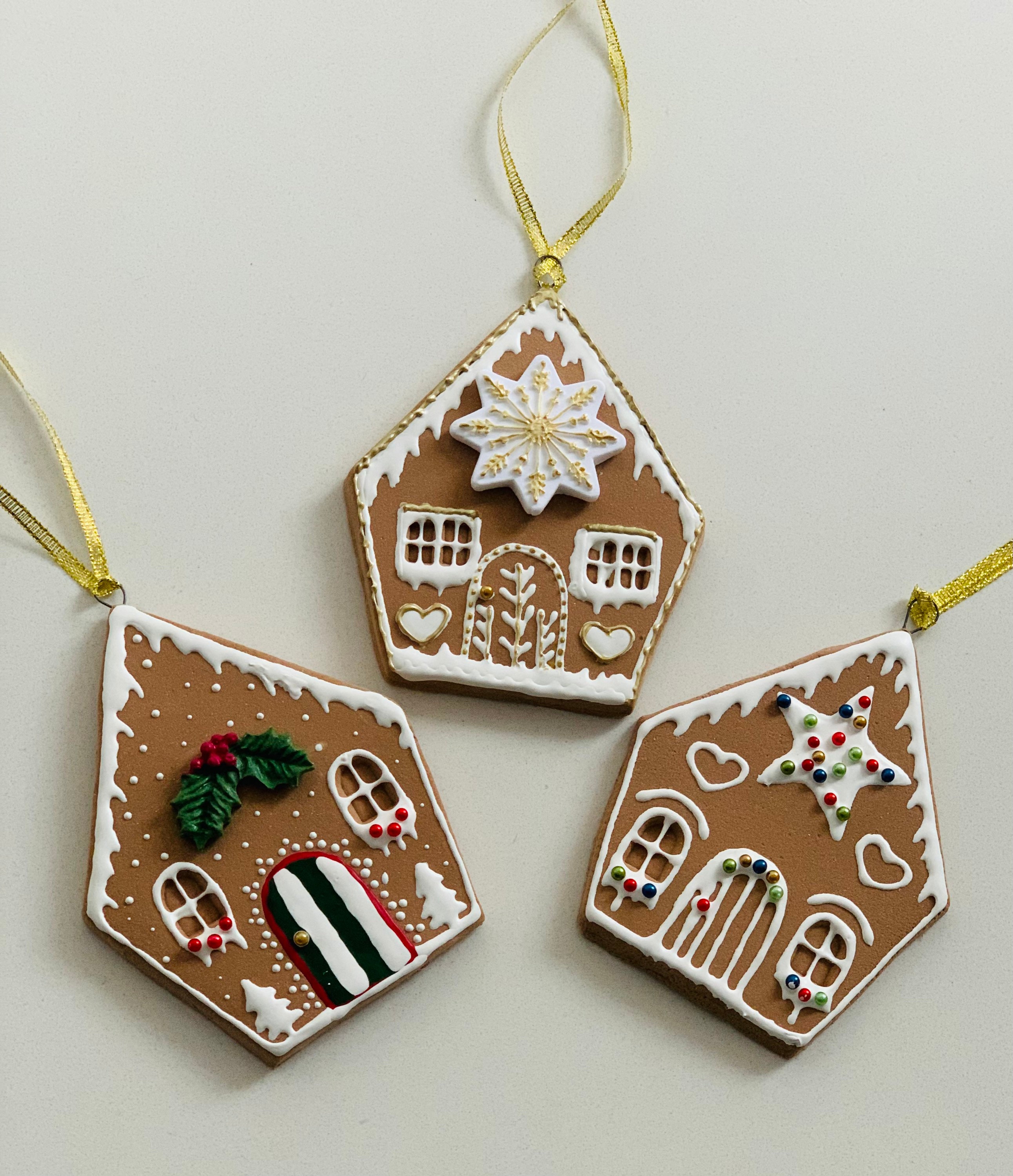 Christmas Tree Clay Gingerbread House Ornaments Christmas | Etsy