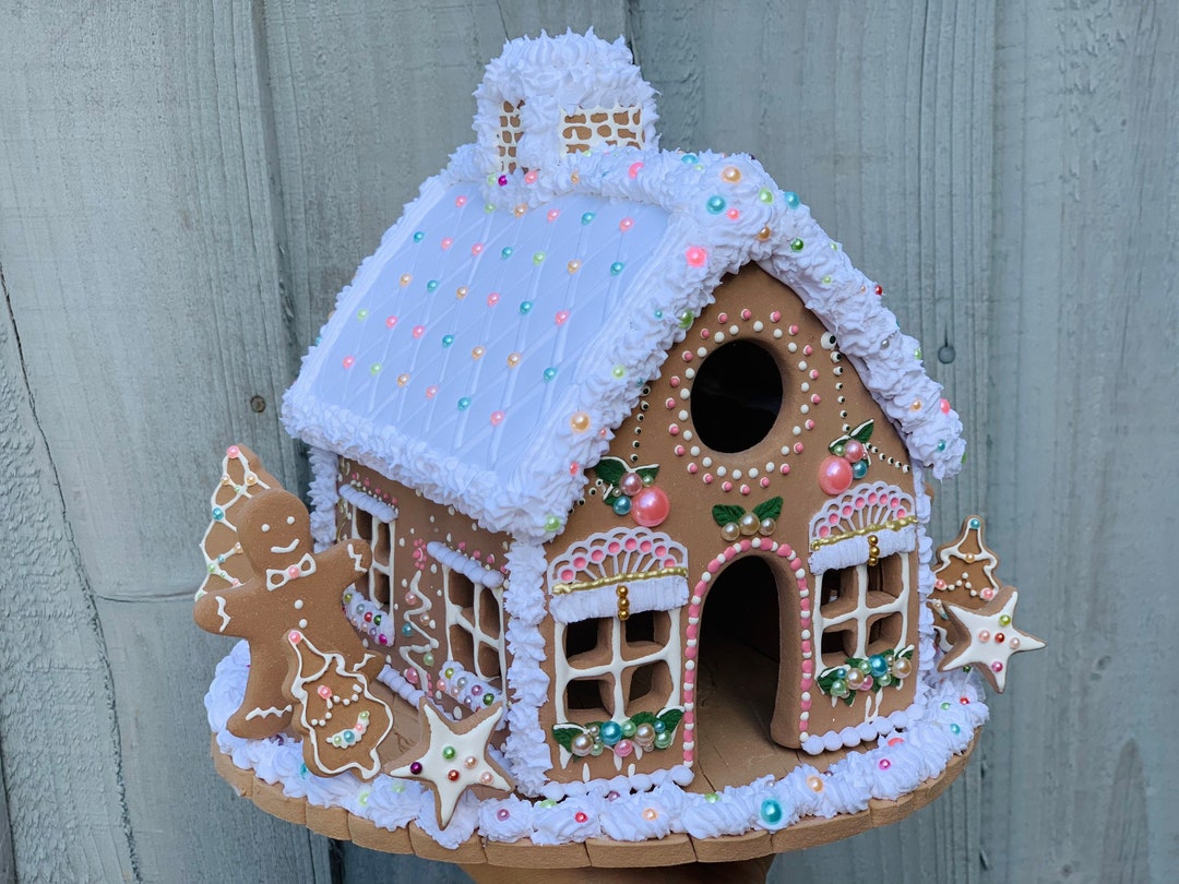 Lit Gingerbread House,holiday Decor,christmas Ornaments - Etsy