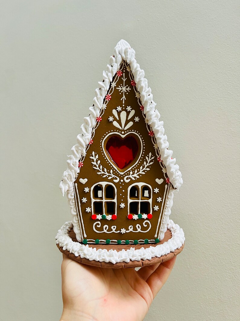 Lit Gingerbread House,holiday Decor,christmas Ornaments - Etsy