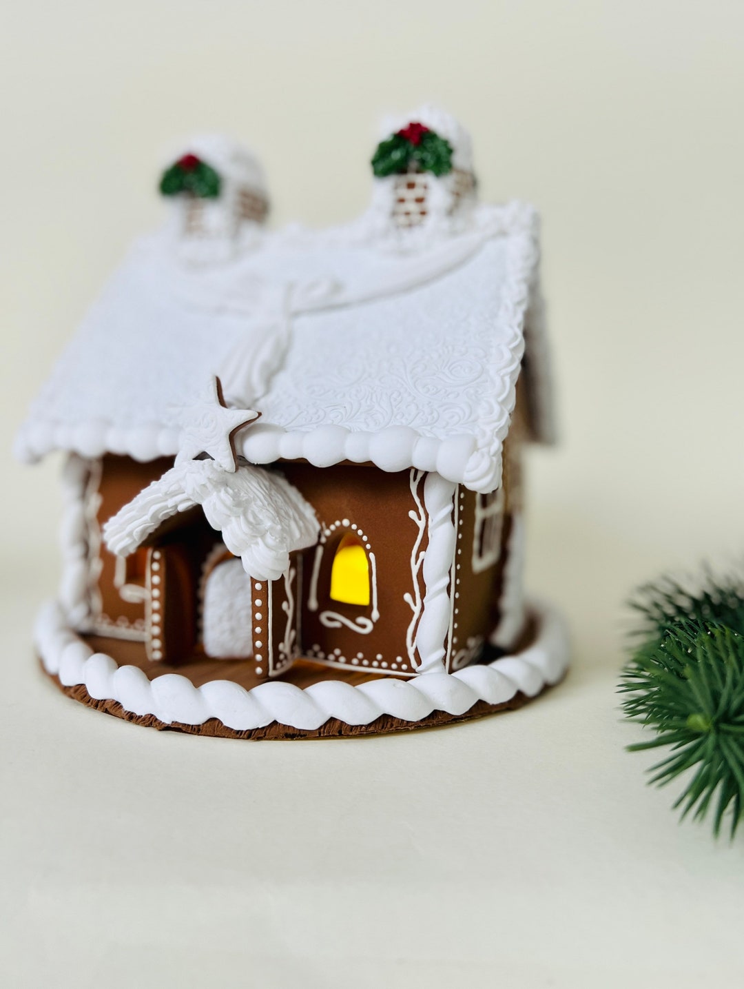 Clay Gingerbread Man House, Christmas Tea Light, Holiday Ornaments - Etsy