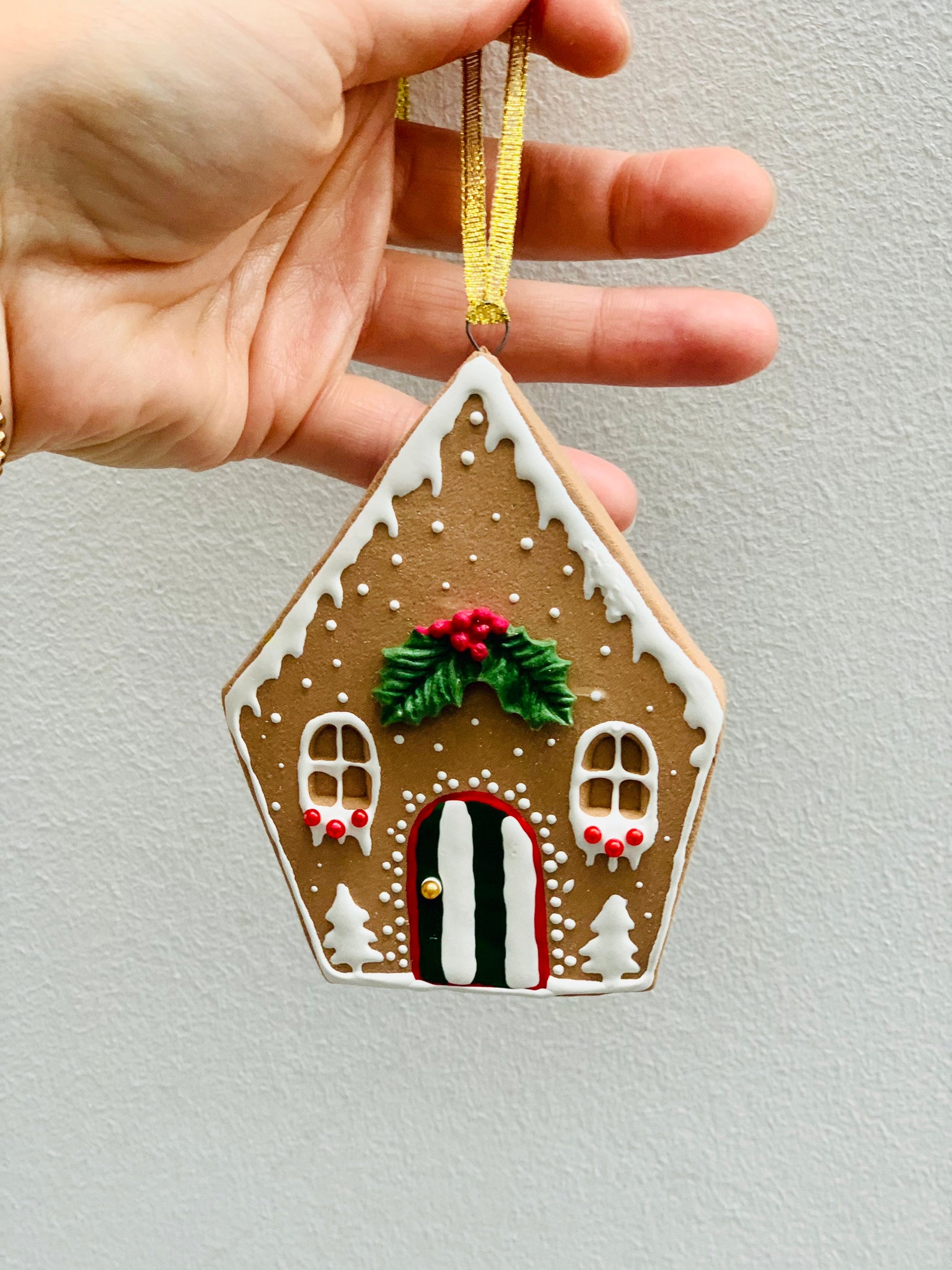 Christmas Tree Clay Gingerbread House Ornaments Christmas | Etsy