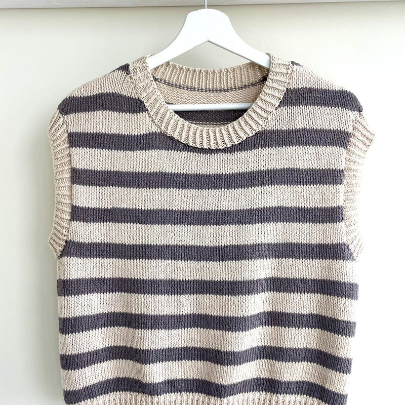 Stripe Vest Knitting Pattern - Etsy UK