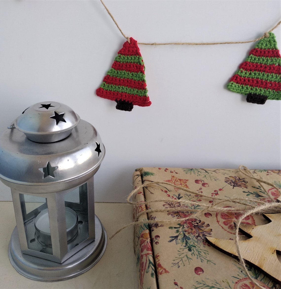 Christmas Garland Winter knit tree garland | Etsy