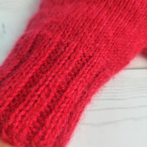 Red Wool and Mohair Mittens. Handmade Mittens. - Etsy