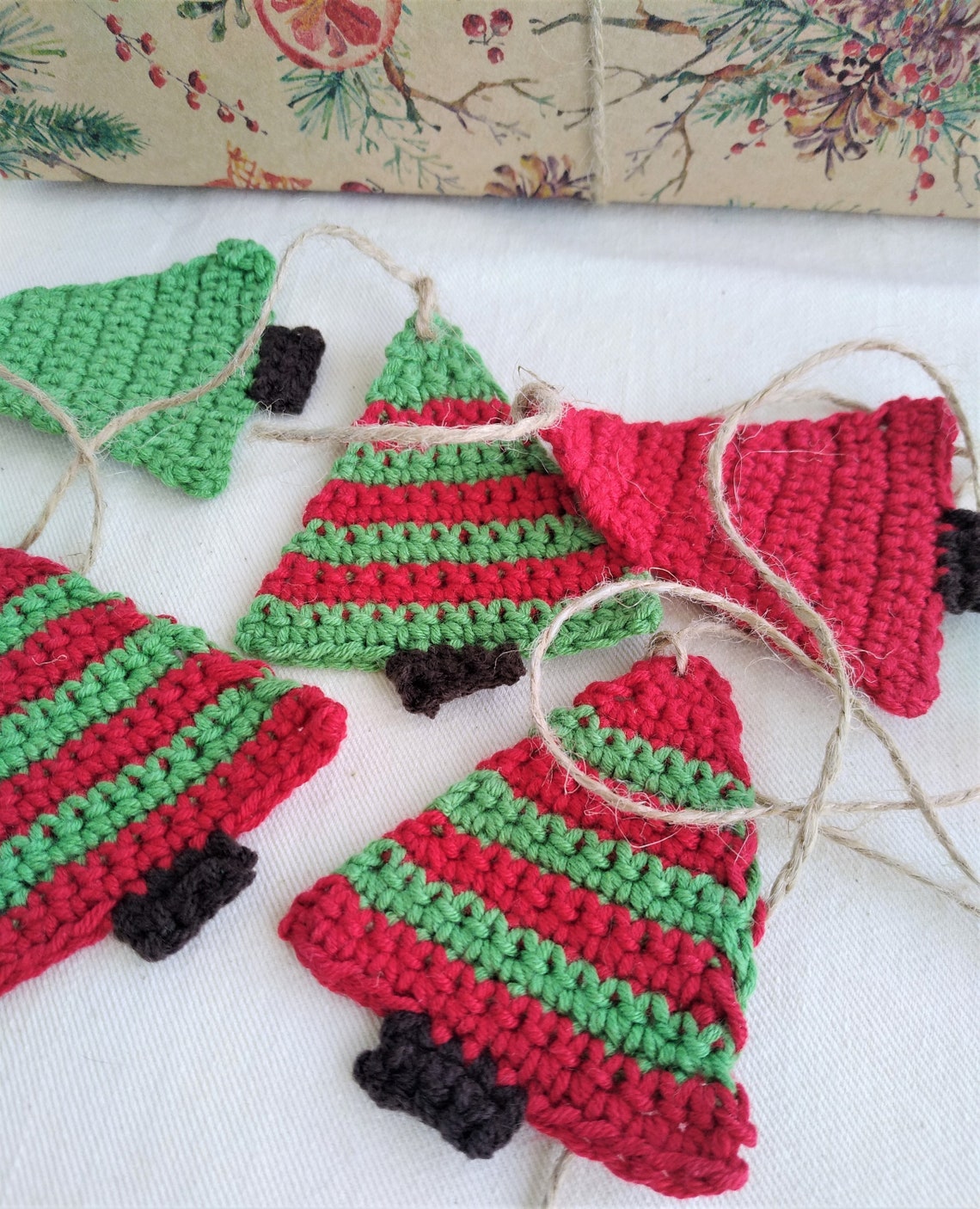 Christmas Garland Winter knit tree garland | Etsy