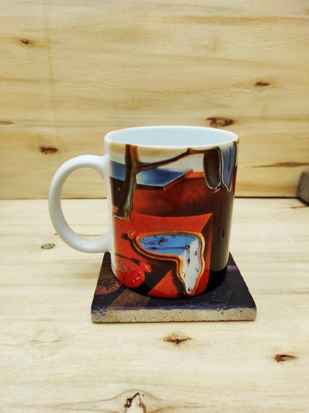 2 in 1 Mug and Travertine Coaster Set Printed With Salvador Dali's ...