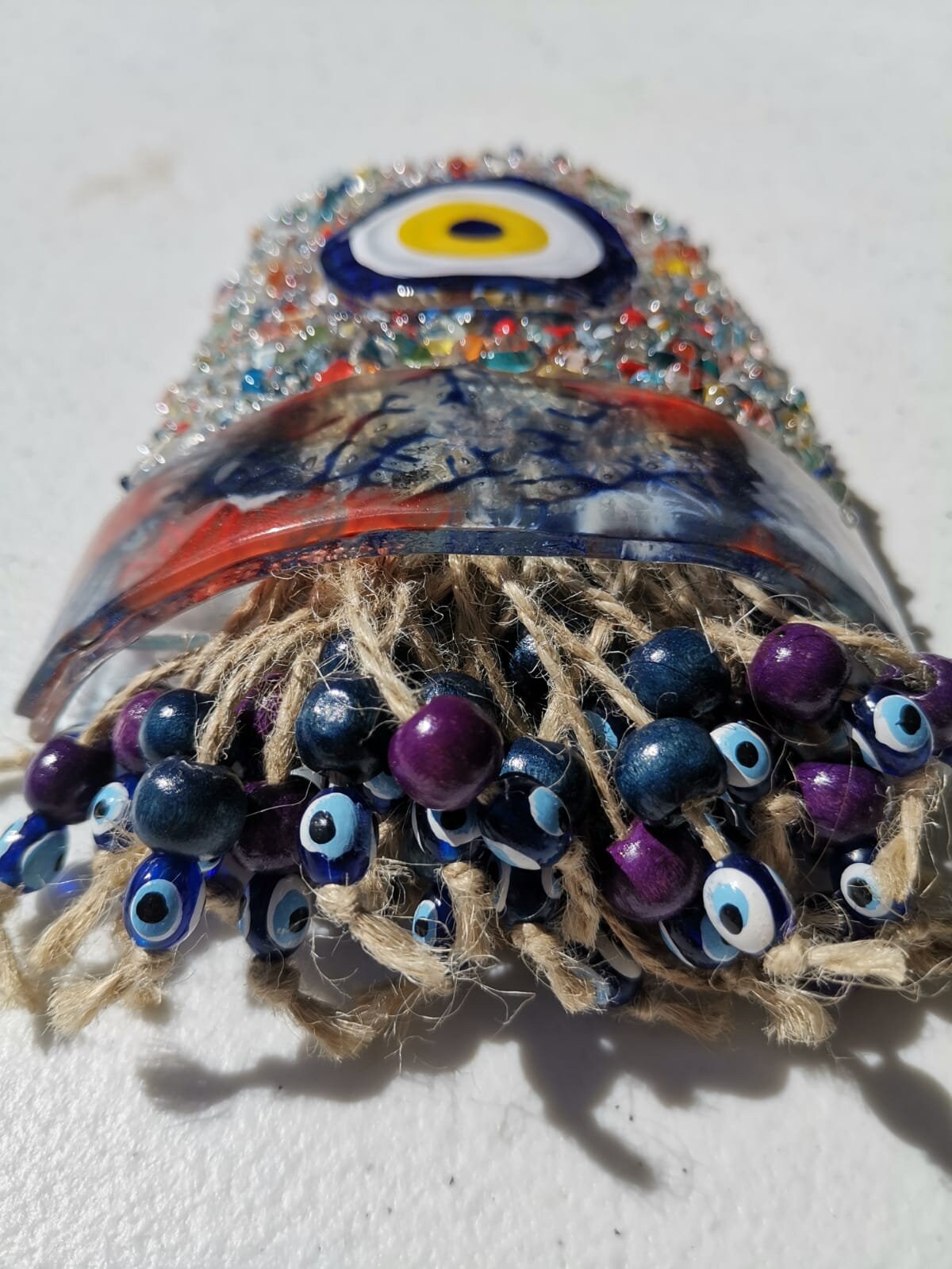 Handmade Fused Glass Evil Eye Pot Wall Hanging House Gift | Etsy