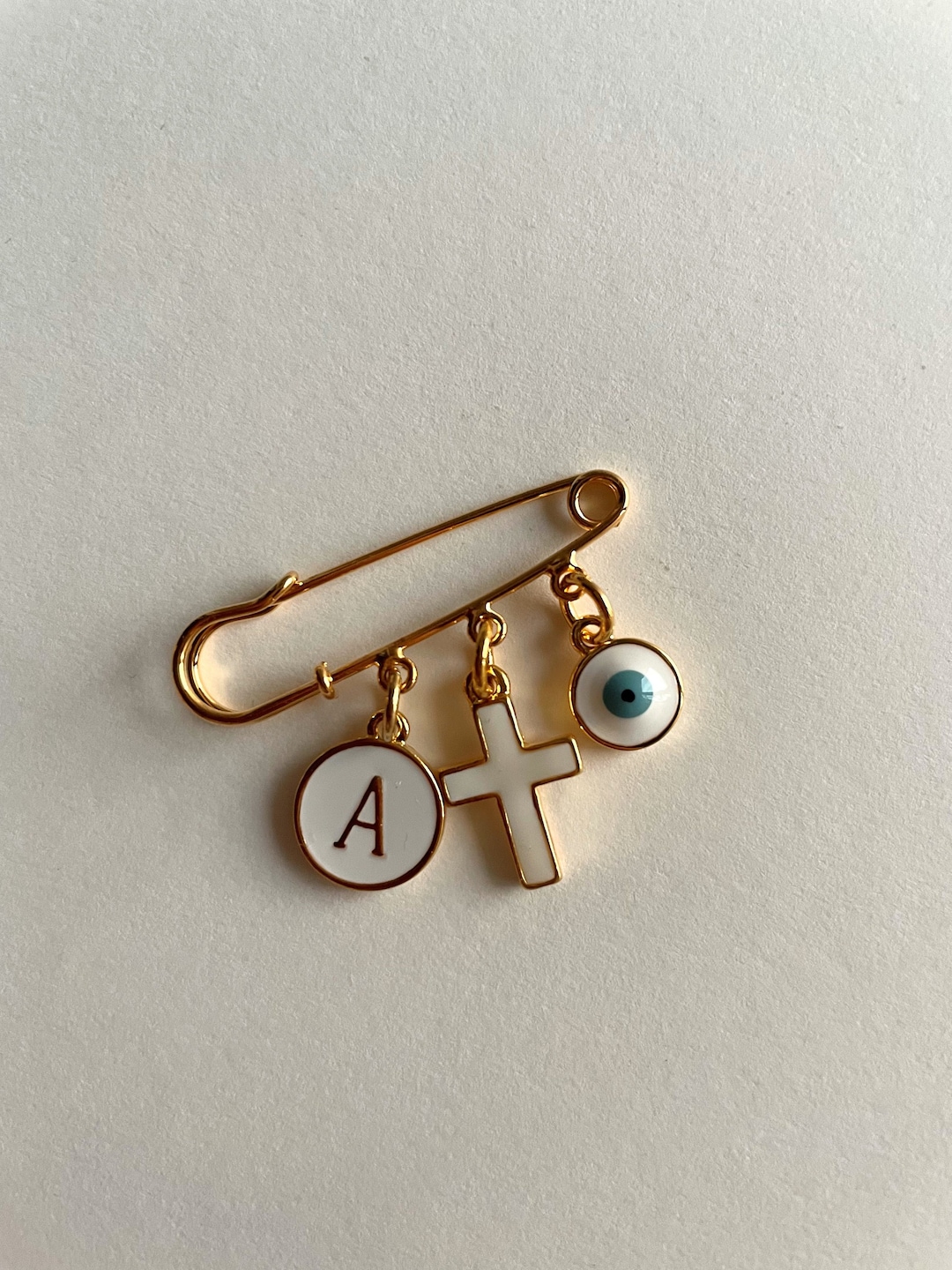 Personalized Gold Loop Baby Pin | Baby Brooch | Baptism Pin | Stroller ...