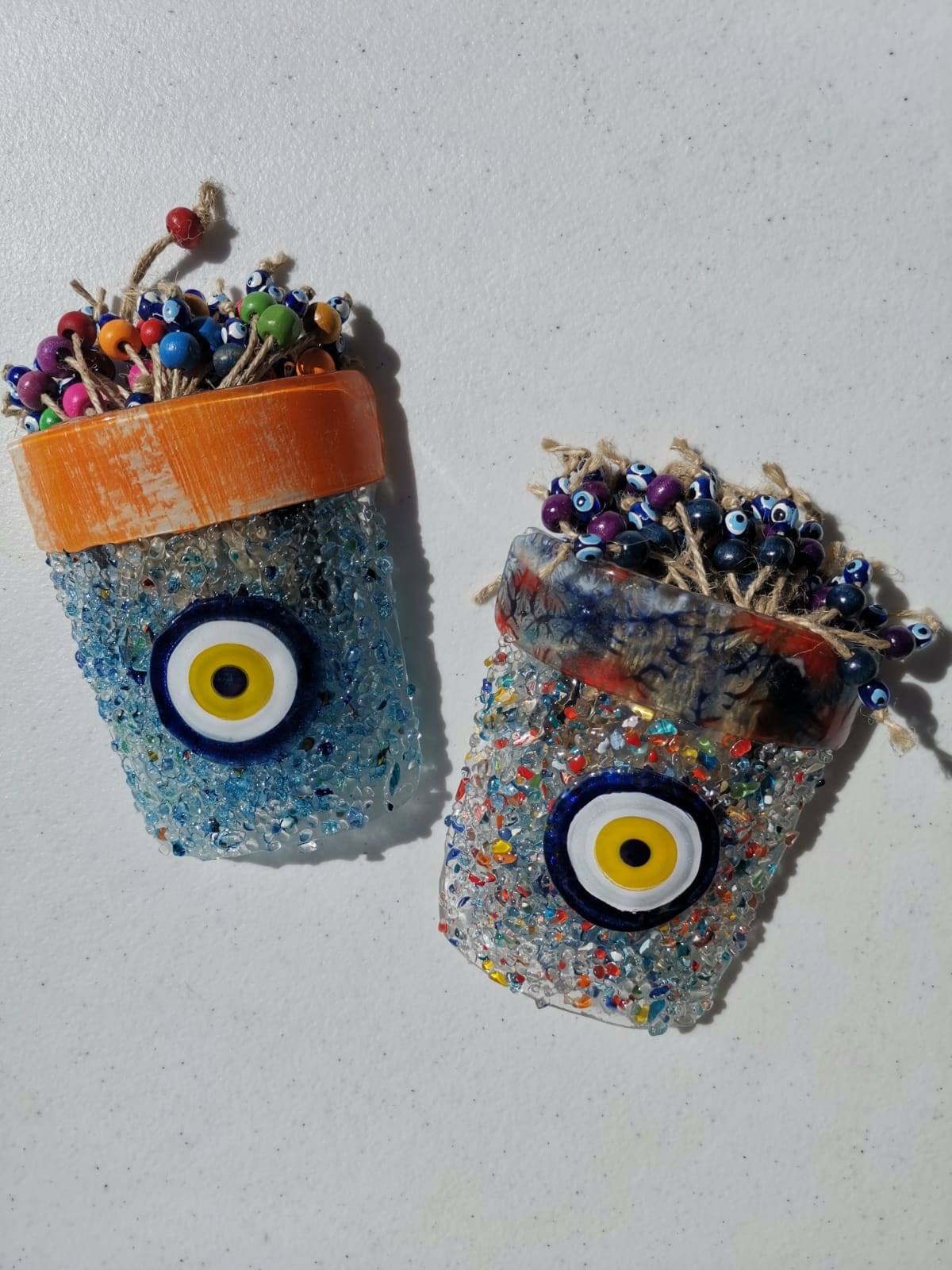 Handmade Fused Glass Evil Eye Pot Wall Hanging House Gift | Etsy