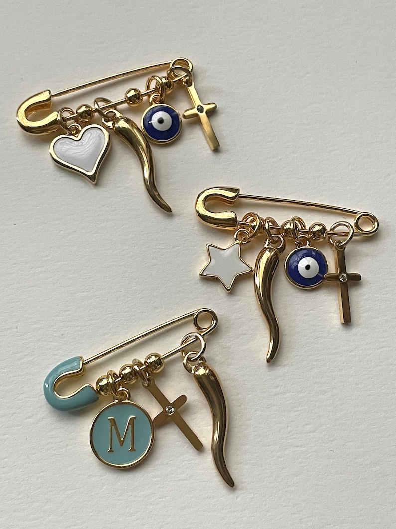 Personalized Italian Cornicello Gold Baby Pin Baby Brooch - Etsy