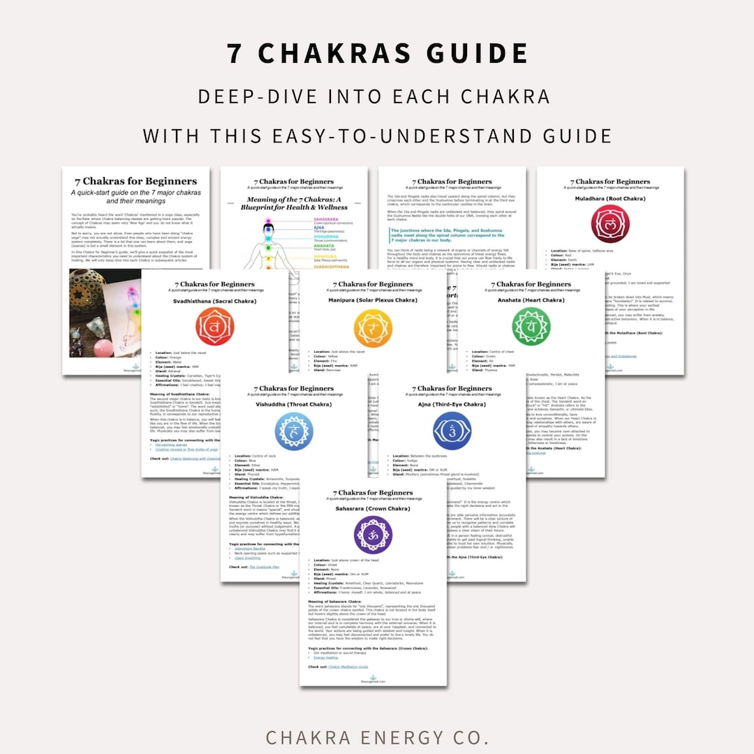 7 Chakras Guide for Beginners, Printable Guide - Etsy