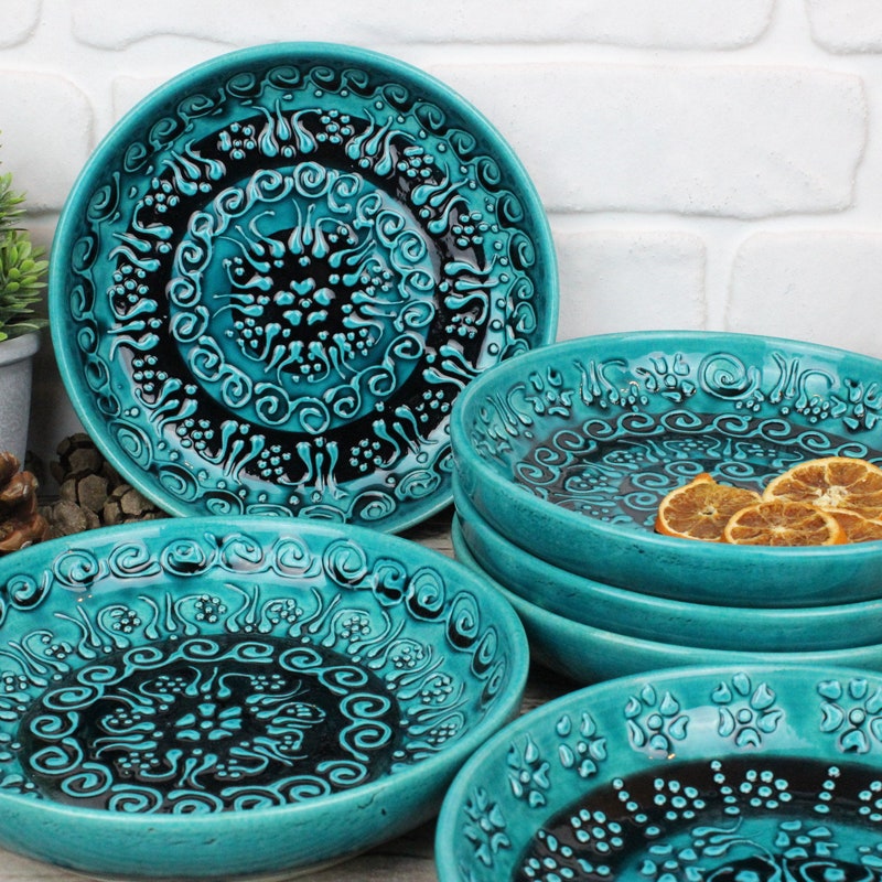Turquoise Dinnerware - Etsy